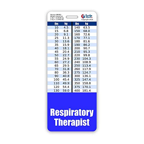 Respiratory Therapist Badge Vertical w/Height & Weight Conversion ...