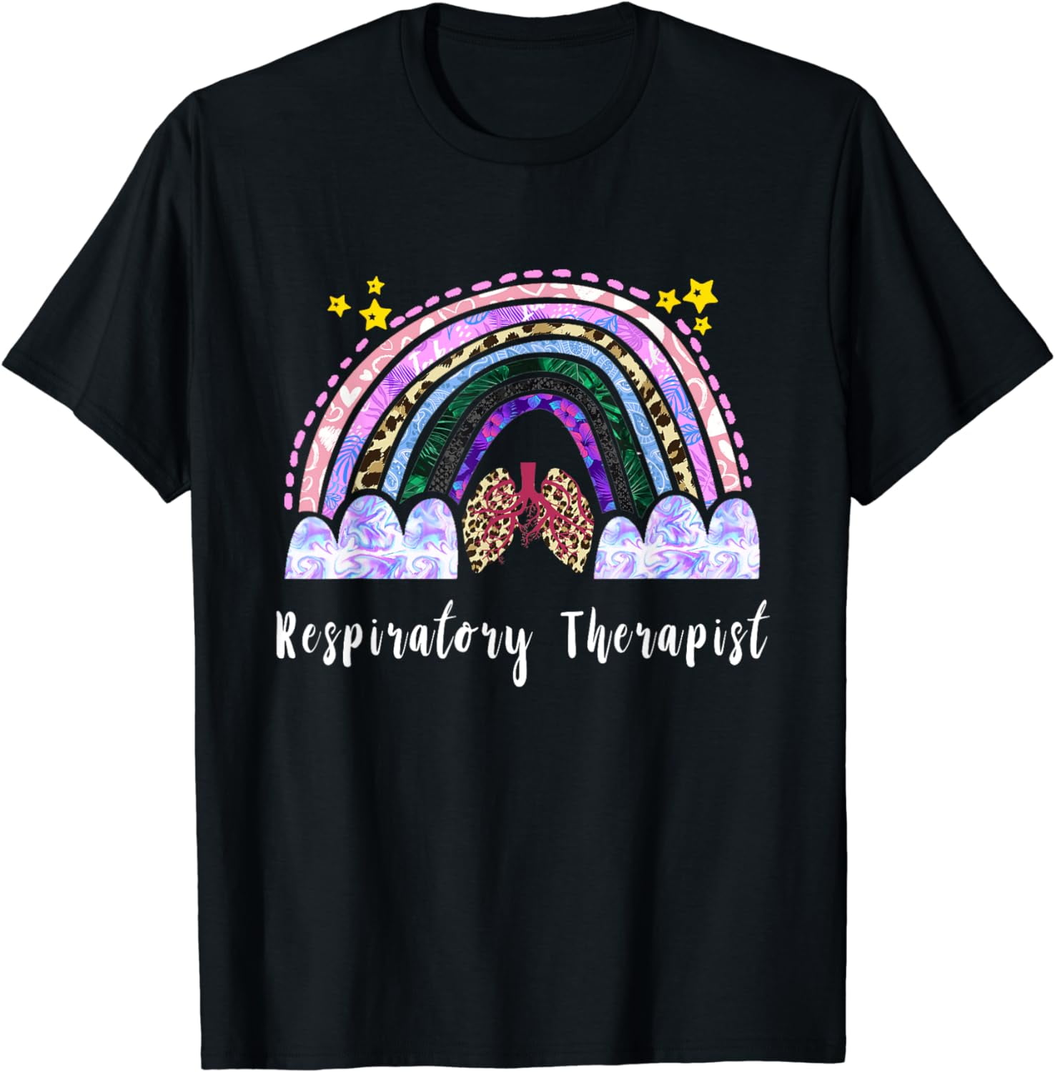 Respiratory Therapist Rainbow Lung Leopard Therapy T-Shirt - Walmart.com