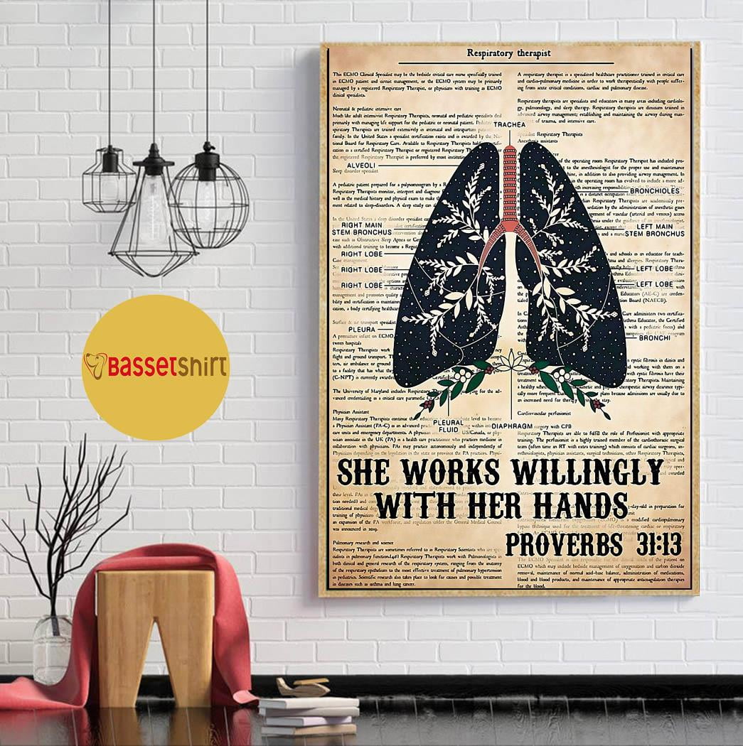 Respiratory therapist she works willingly poster 16 x 24 Inch Poster ...