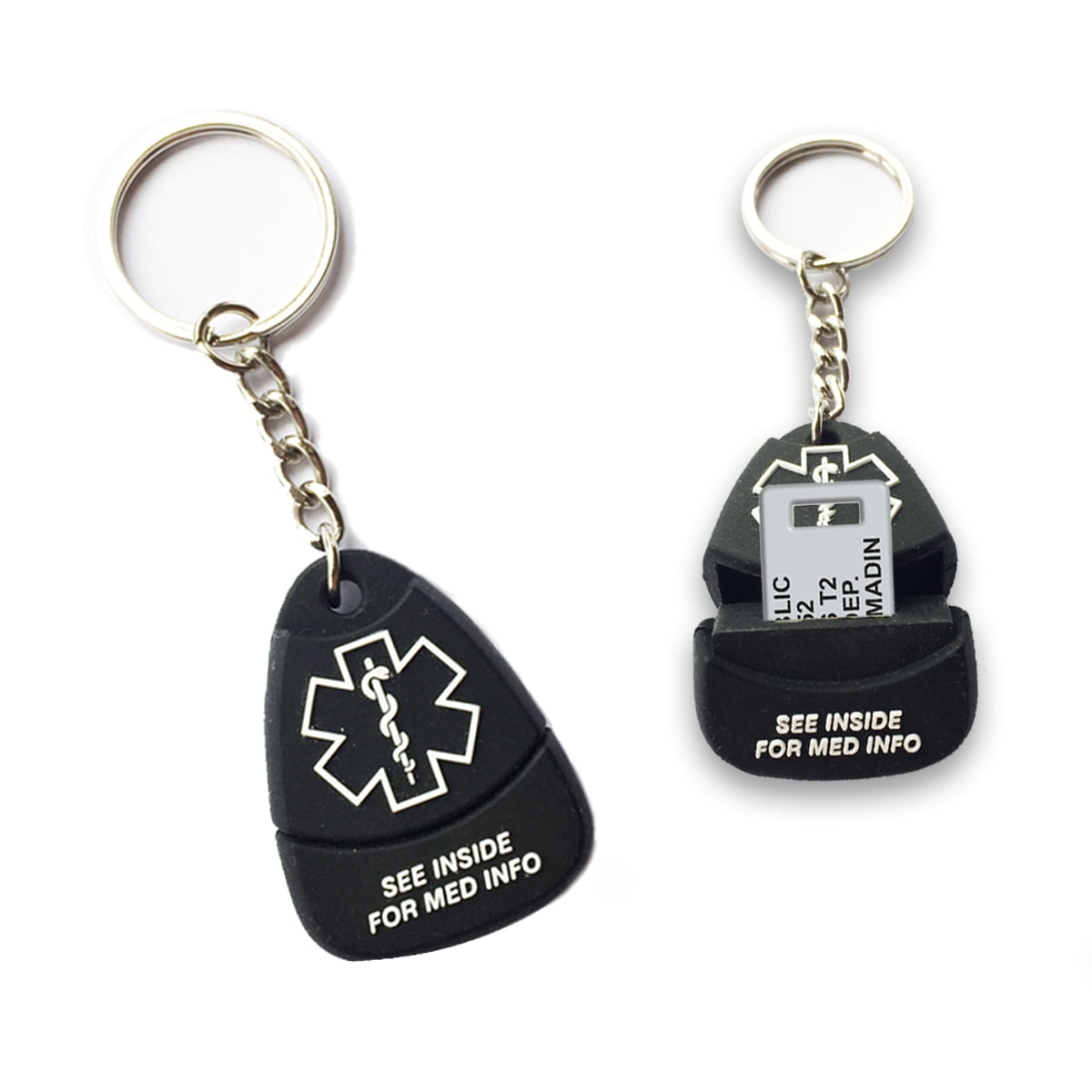 Responder Medical Alert ID Keychain. Waterproof, Hypoallergenic ...