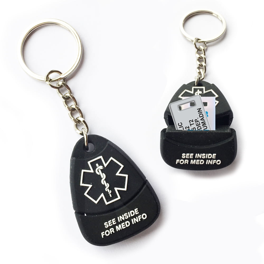 Responder USB PLUS Medical Alert ID Keychain. Hypoallergenic Silicone ...