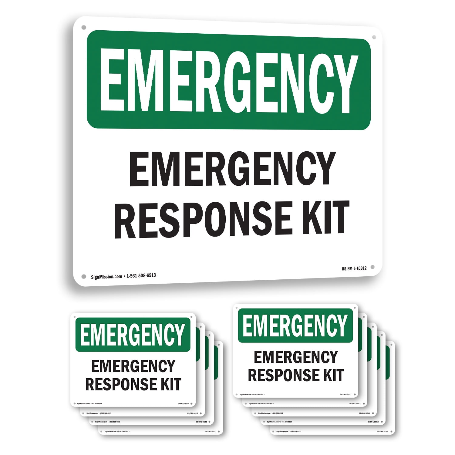 Response Kit OSHA Emergency Aluminum Sign 24 Inch x 18 Inch - 10 Pack ...