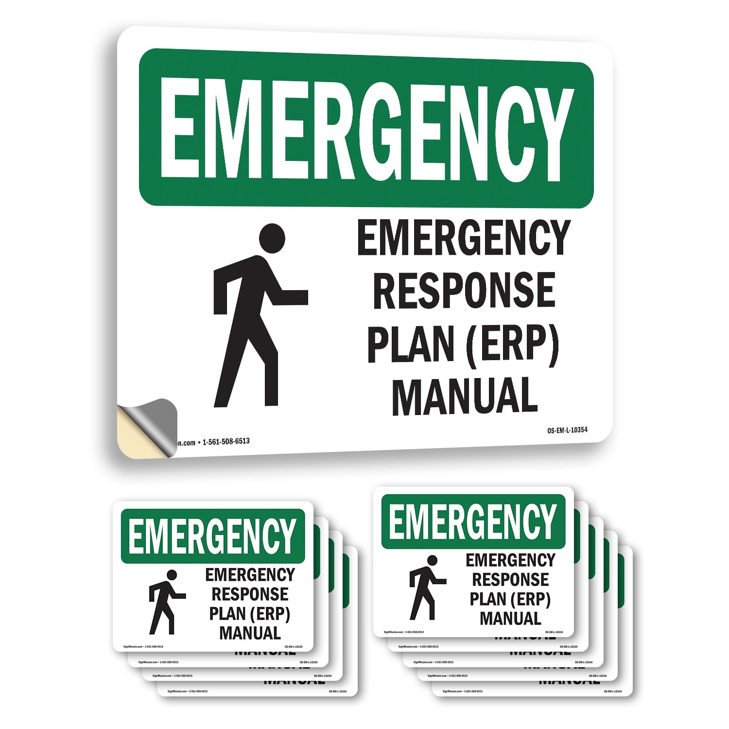 Response Plan (ERP) Manual With Symbol OSHA Emergency Vinyl Decal Label ...