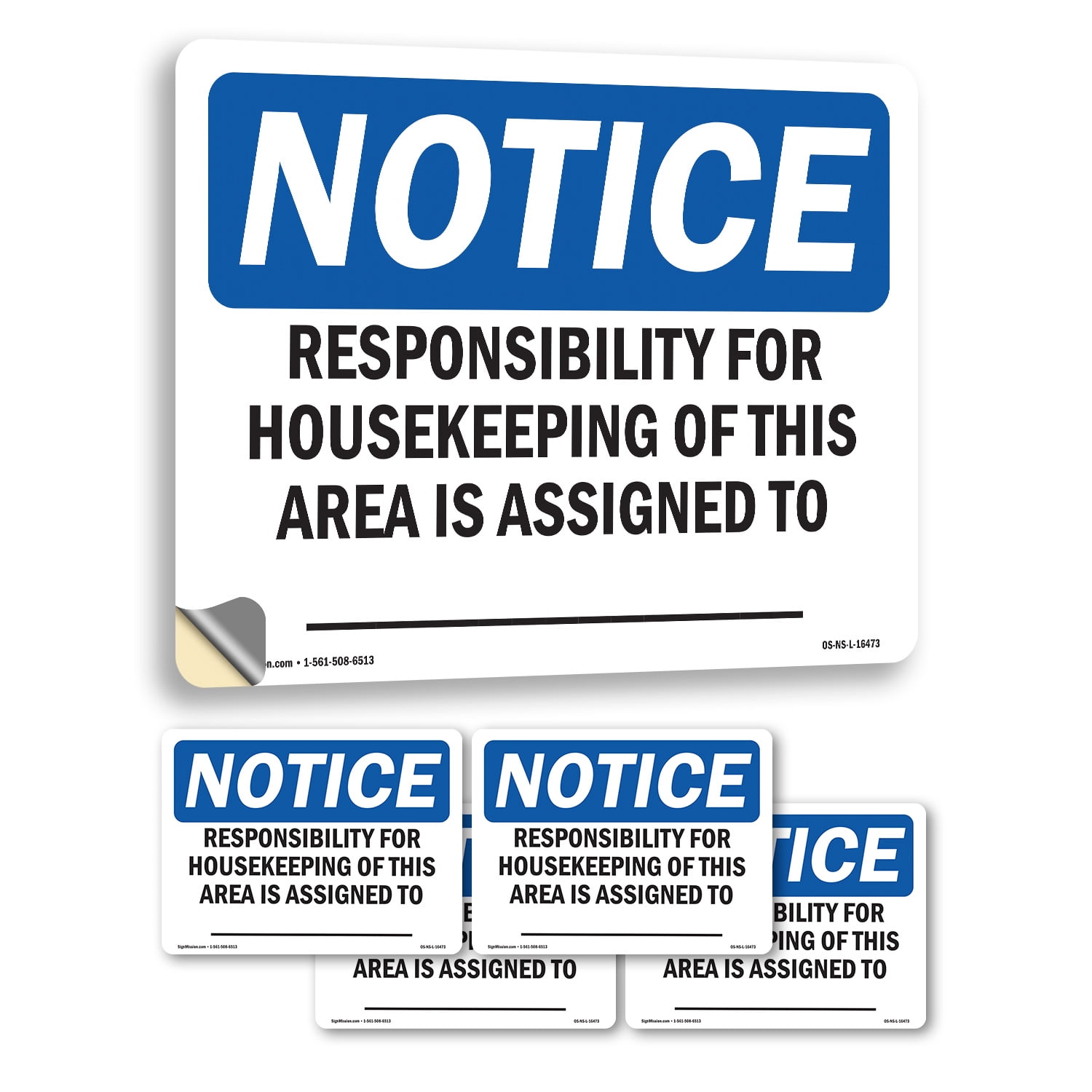 Responsibility For Housekeeping Area Custom OSHA Notice Vinyl Decal ...