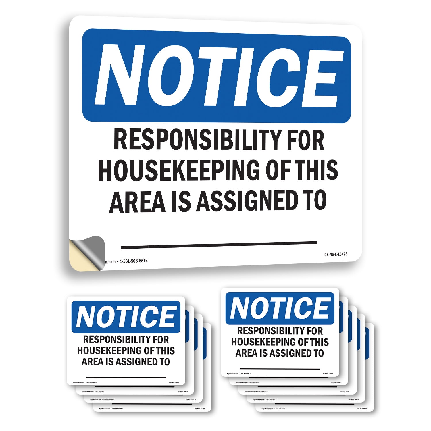 Responsibility For Housekeeping Area Custom OSHA Notice Vinyl Decal ...