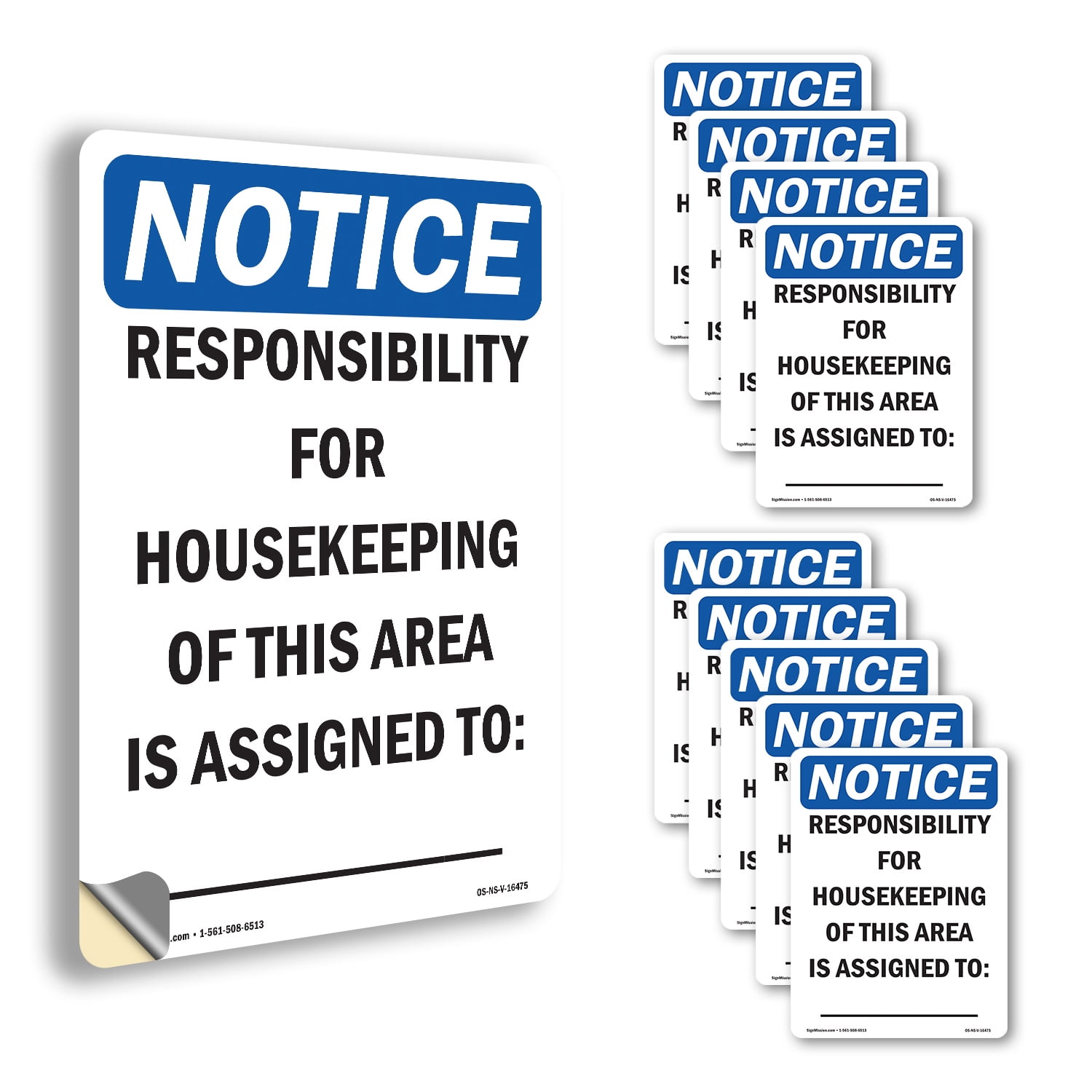 Responsibility For Housekeeping Assigned OSHA Notice Vinyl Decal Label ...