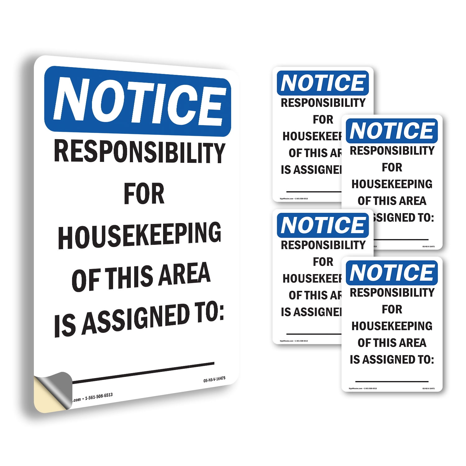 Responsibility For Housekeeping Assigned OSHA Notice Vinyl Decal Label ...