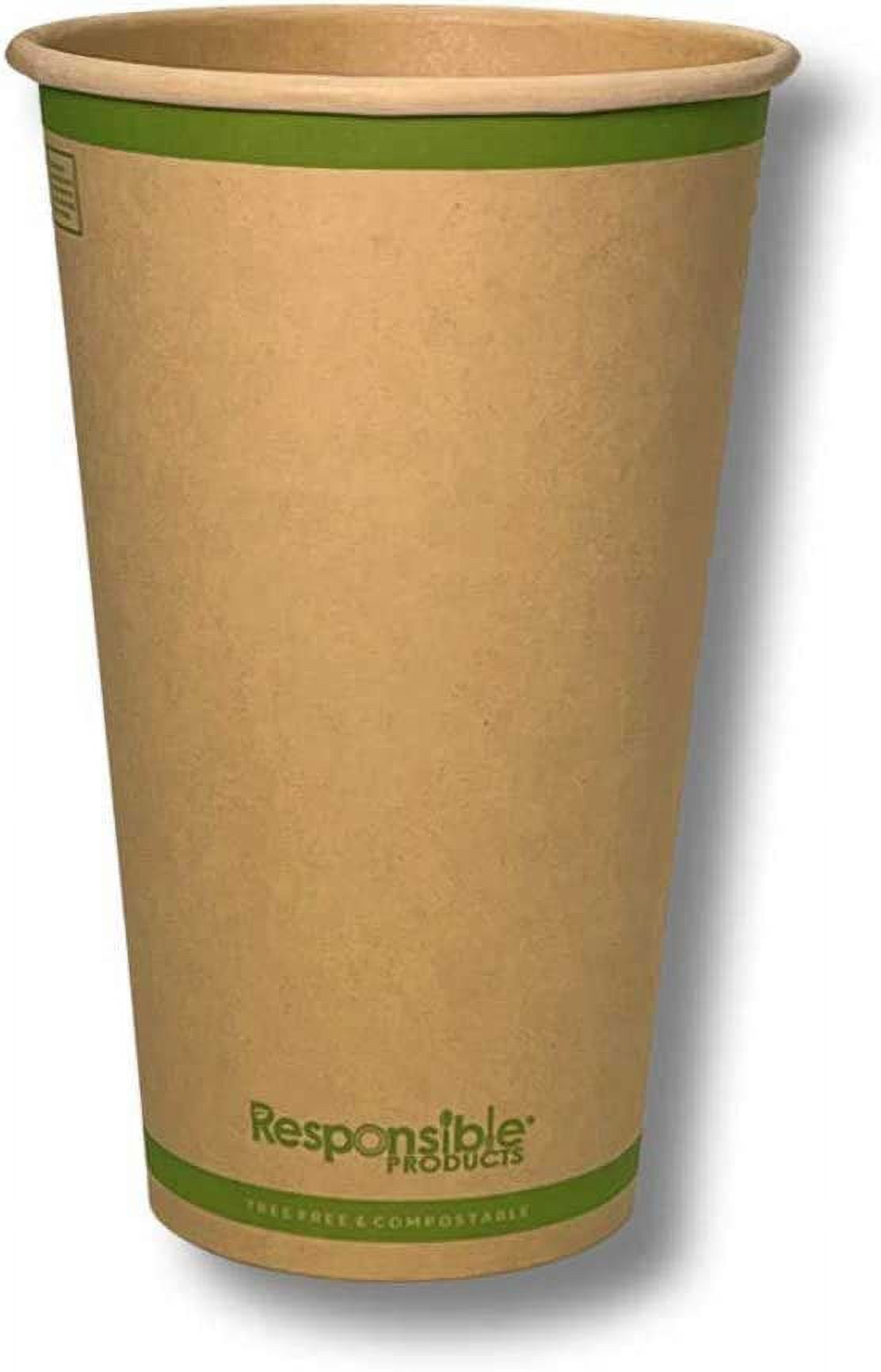 Responsible Products 16 oz Paper Hot Cups, Tree-Less™ Compostable Paper ...