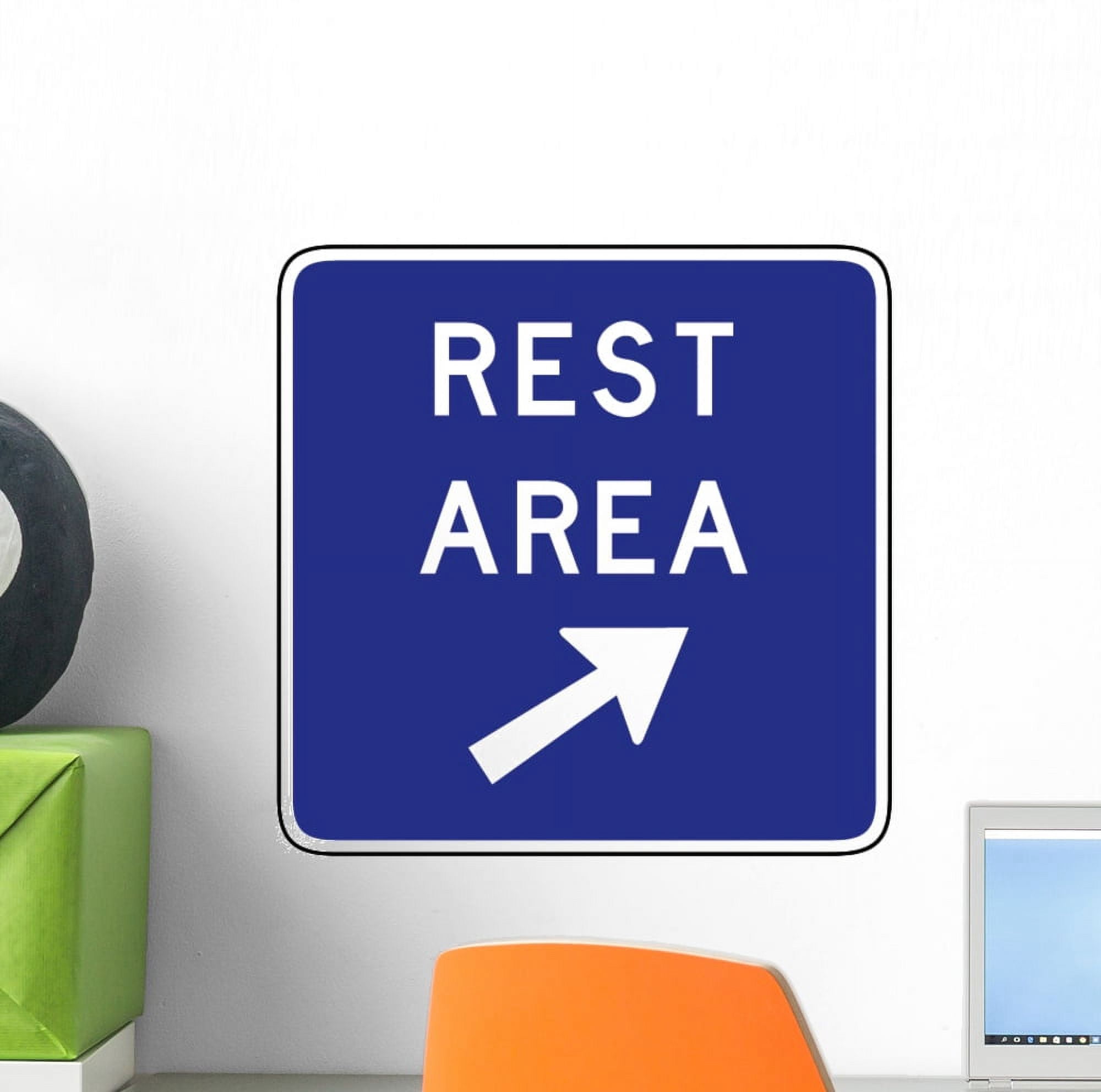 Rest Area Exit Sign Wall Decal by Wallmonkeys Peel and Stick Graphic ...