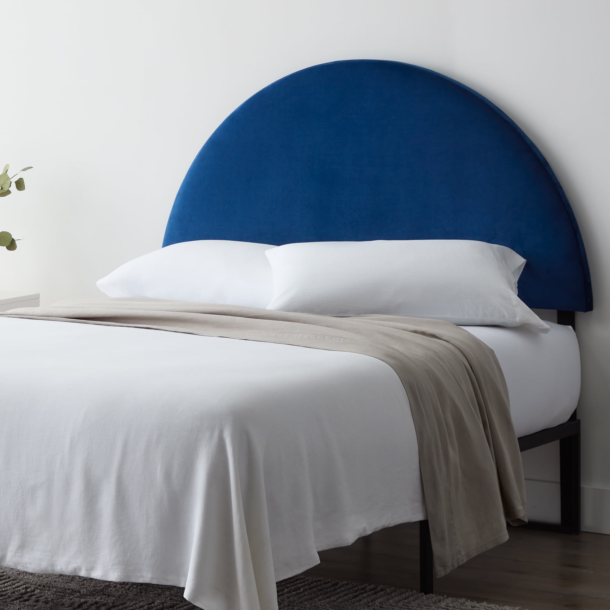 Free Shipping! Rest Haven Twin Velvet Navy Modern Upholstered Headboard ...