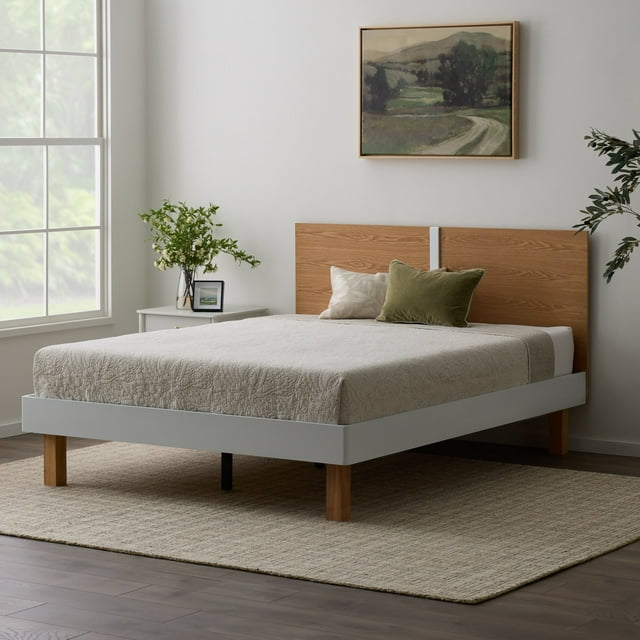 Free Shipping! Rest Haven Modern Wood Platform Bed, Queen, Natural ...
