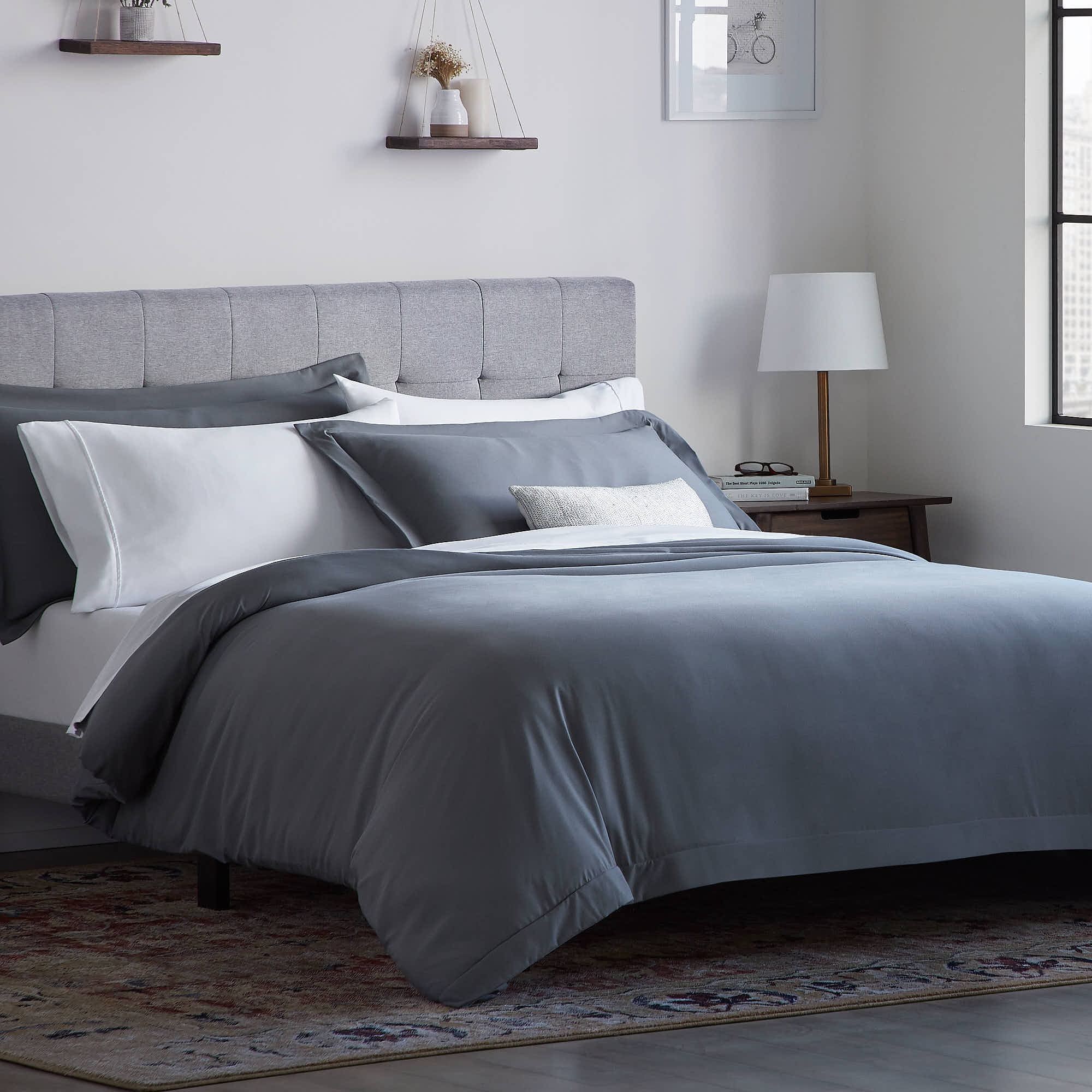 Rest Haven, Rest Haven Microfiber Duvet Set, California King, Charcoal ...
