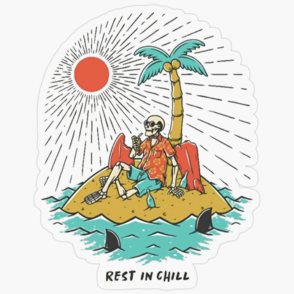 Rest In Chill Transparent Stickerphone Decal Water Bottle Stickers ...