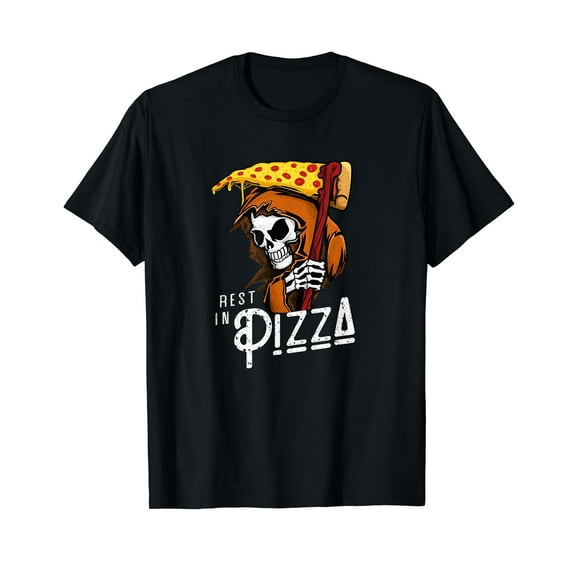 Rest In Pizza - Funny Grim Reaper With Fast Food Scythe T-Shirt ...