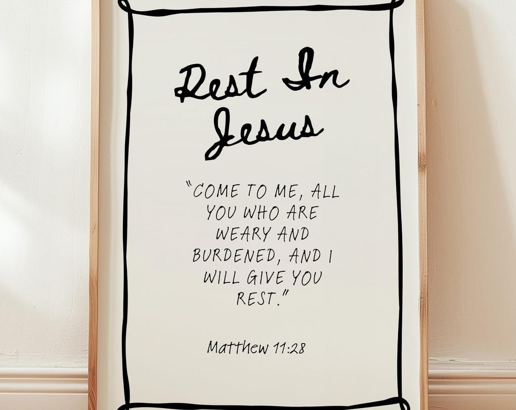 Rest In Jesus Bible Verse Wall Art – Minimalist Scripture Printable ...