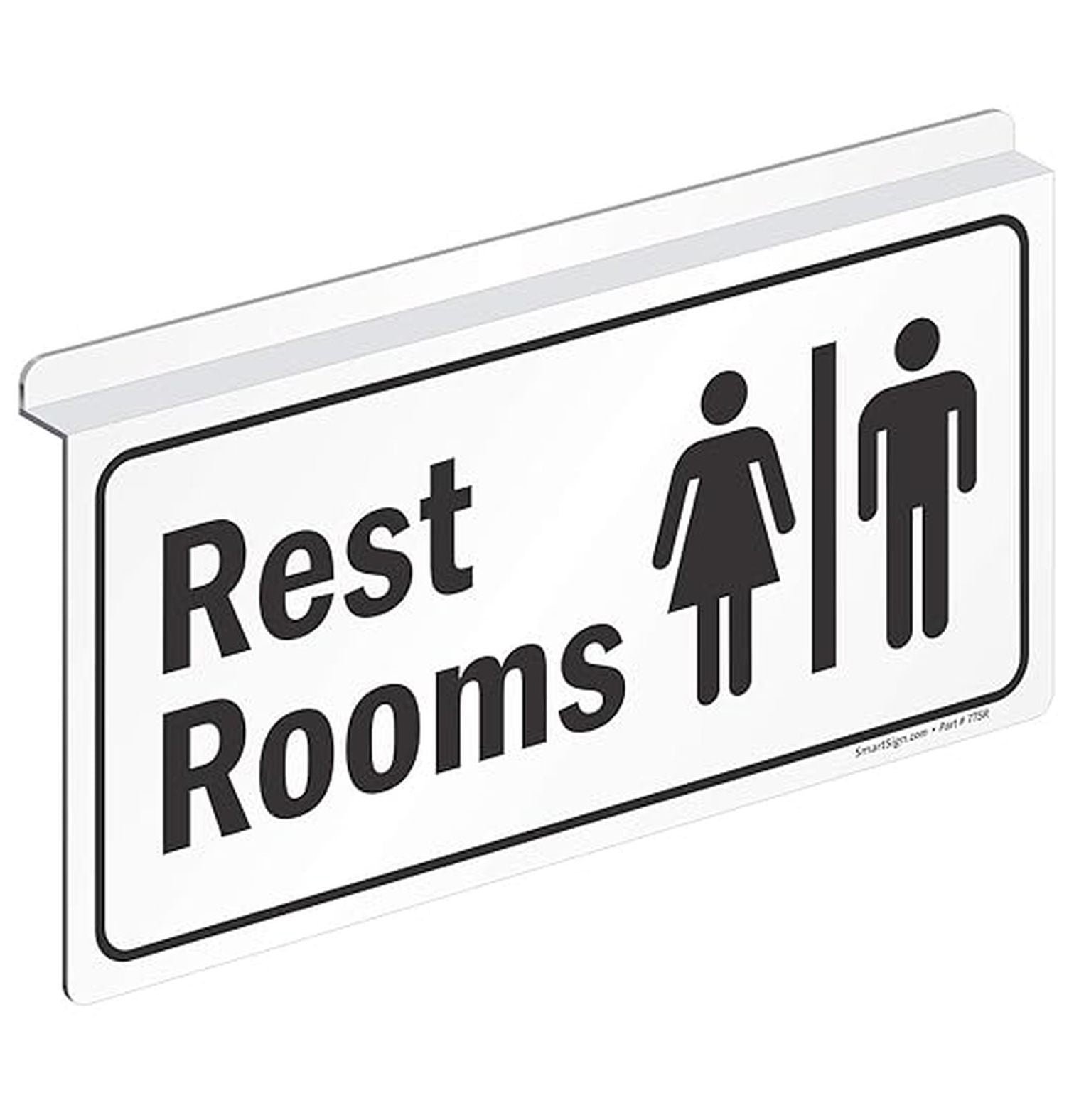 Rest Rooms Z Ceiling Sign | 6" x 12" Aluminum Unisex Bathroom Corridor ...