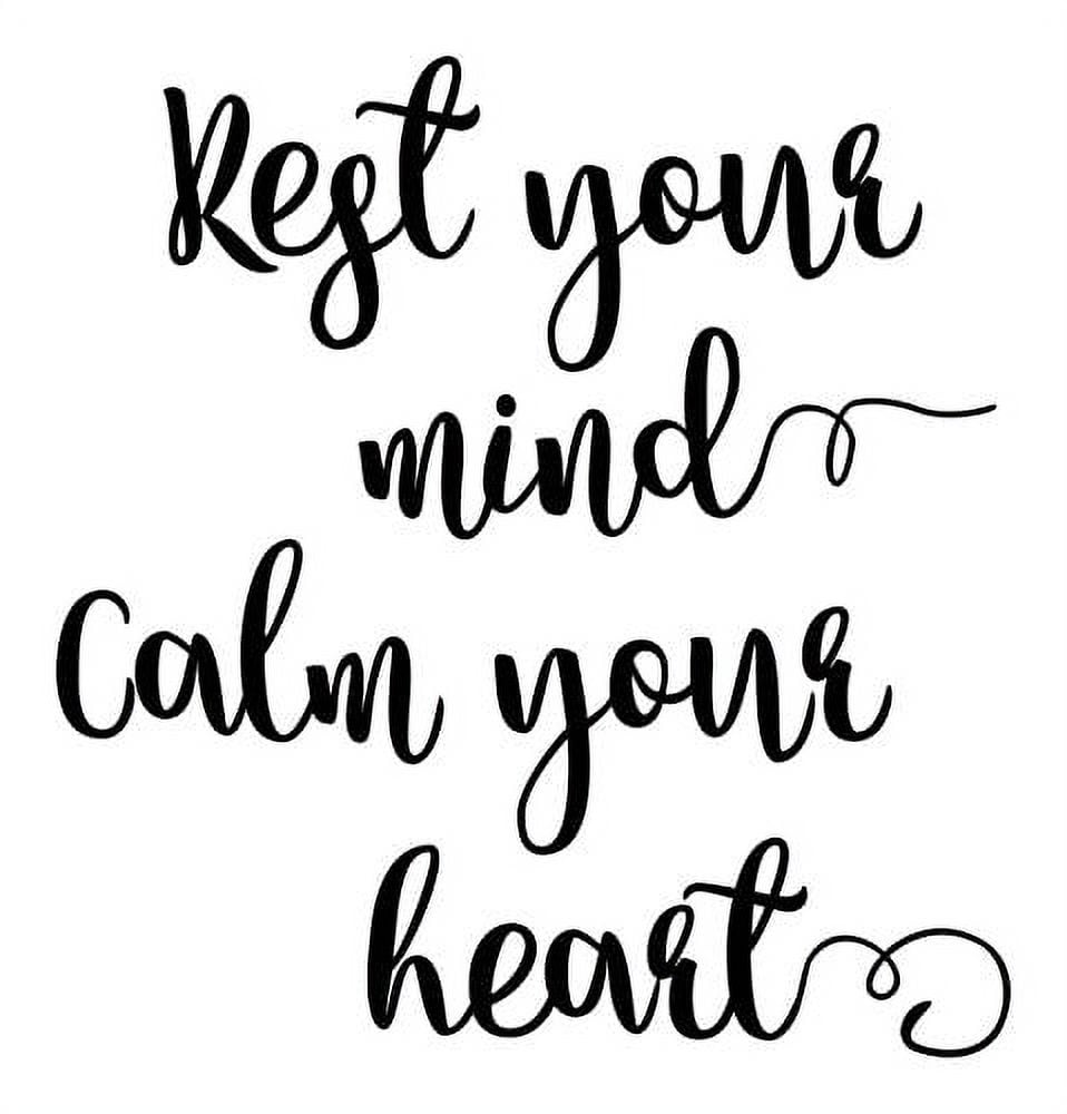 Rest Your Mind Encouraging Affirmation Quote Vinyl Wall Decal, 23 x 22 ...