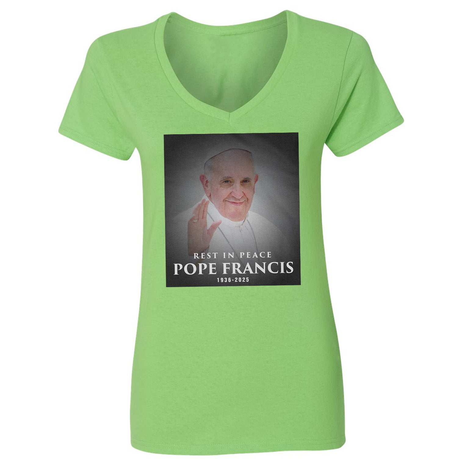 Rest in Peace Pope Francis - 1936-2025 Remembrance Ladies' V-Neck ...