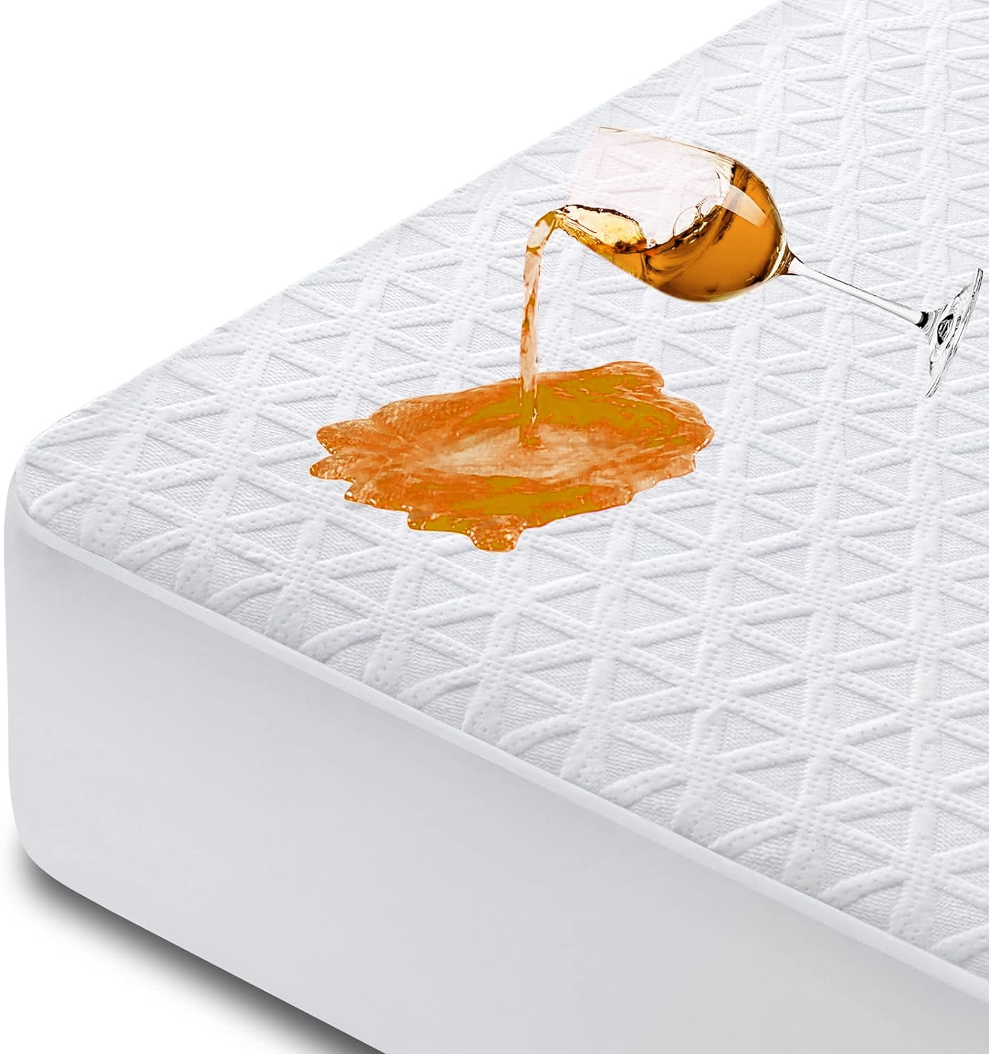 RestGuard Full Waterproof Mattress Protector, Cooling Bamboo Cover, 3D ...