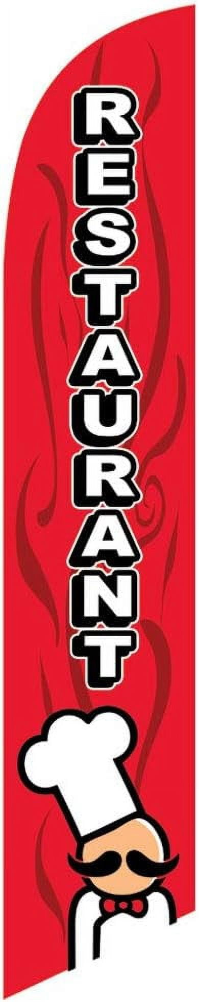 Restaurant Banner Swooper Flag - NO WIND REQUIRED - Replacement FLAG ...