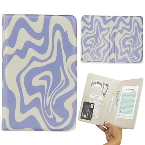 Restaurant Check Presenters - Blue Guest Check Card Holder - 5.1" x 7.9 ...