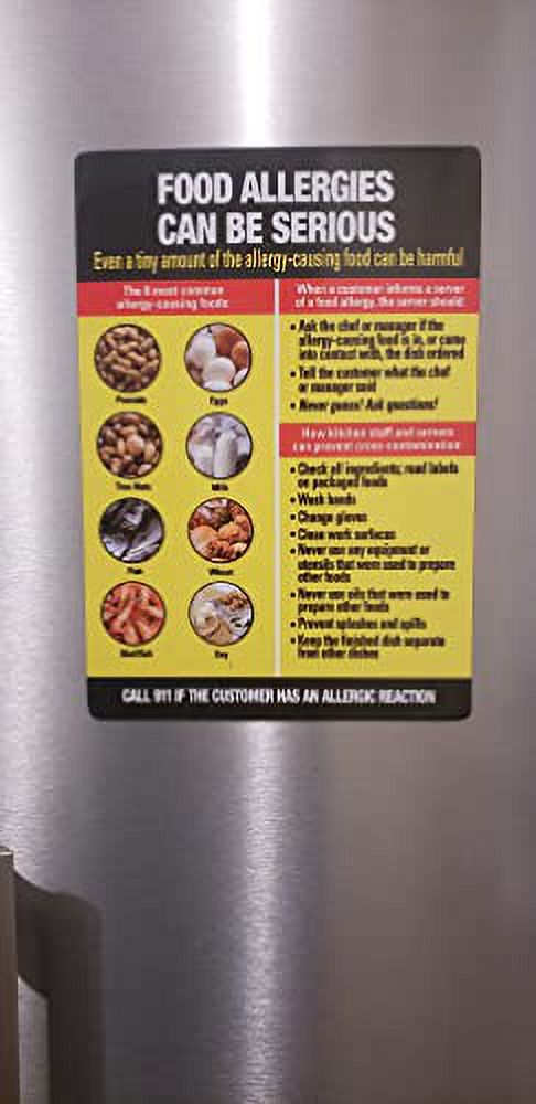 Restaurant Choking Magnet sign and Restaurant food allergies Magnet ...