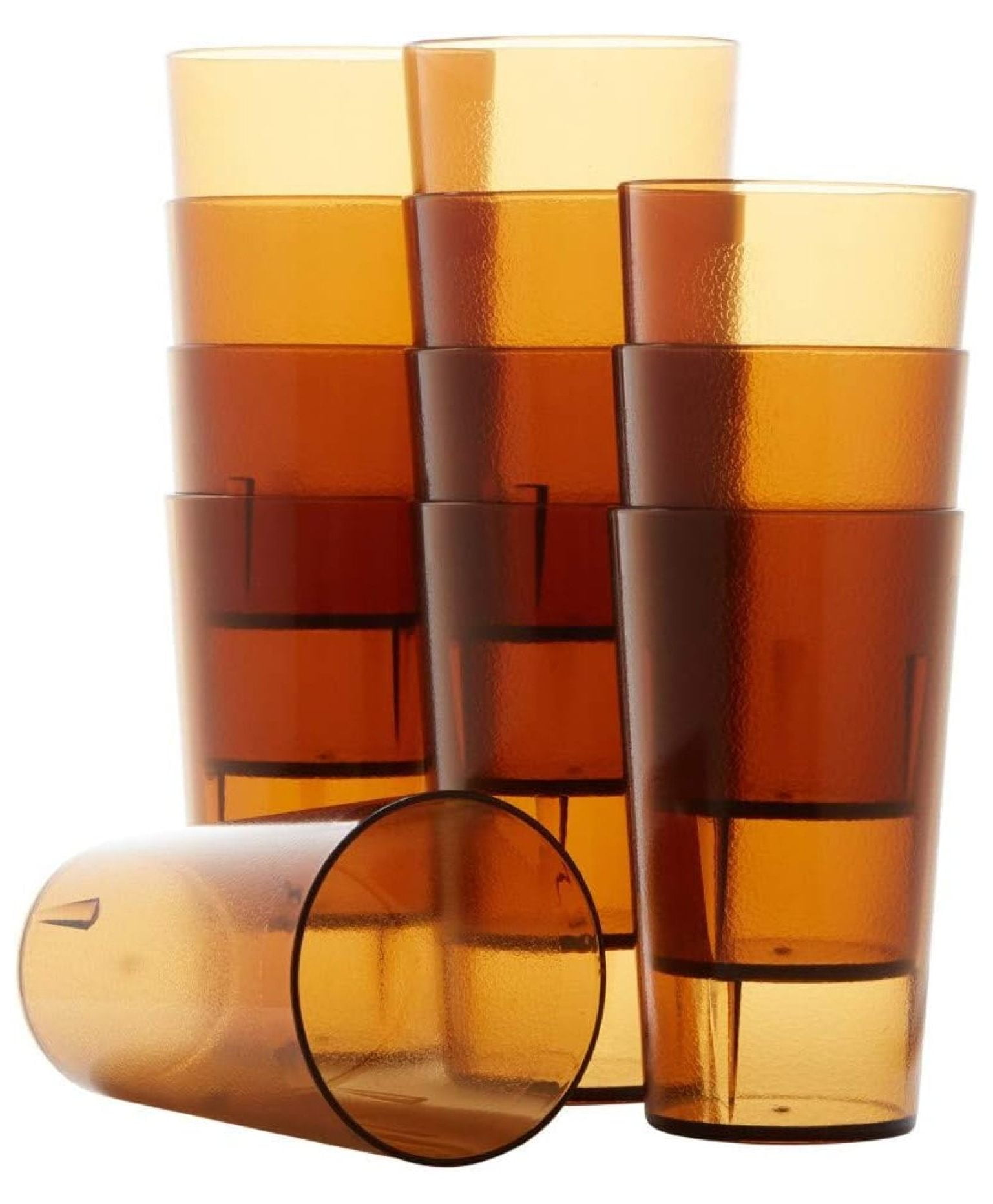 Restaurant Grade, BPA 12oz Amber Plastic Cup 12 pk. Break Resistant ...