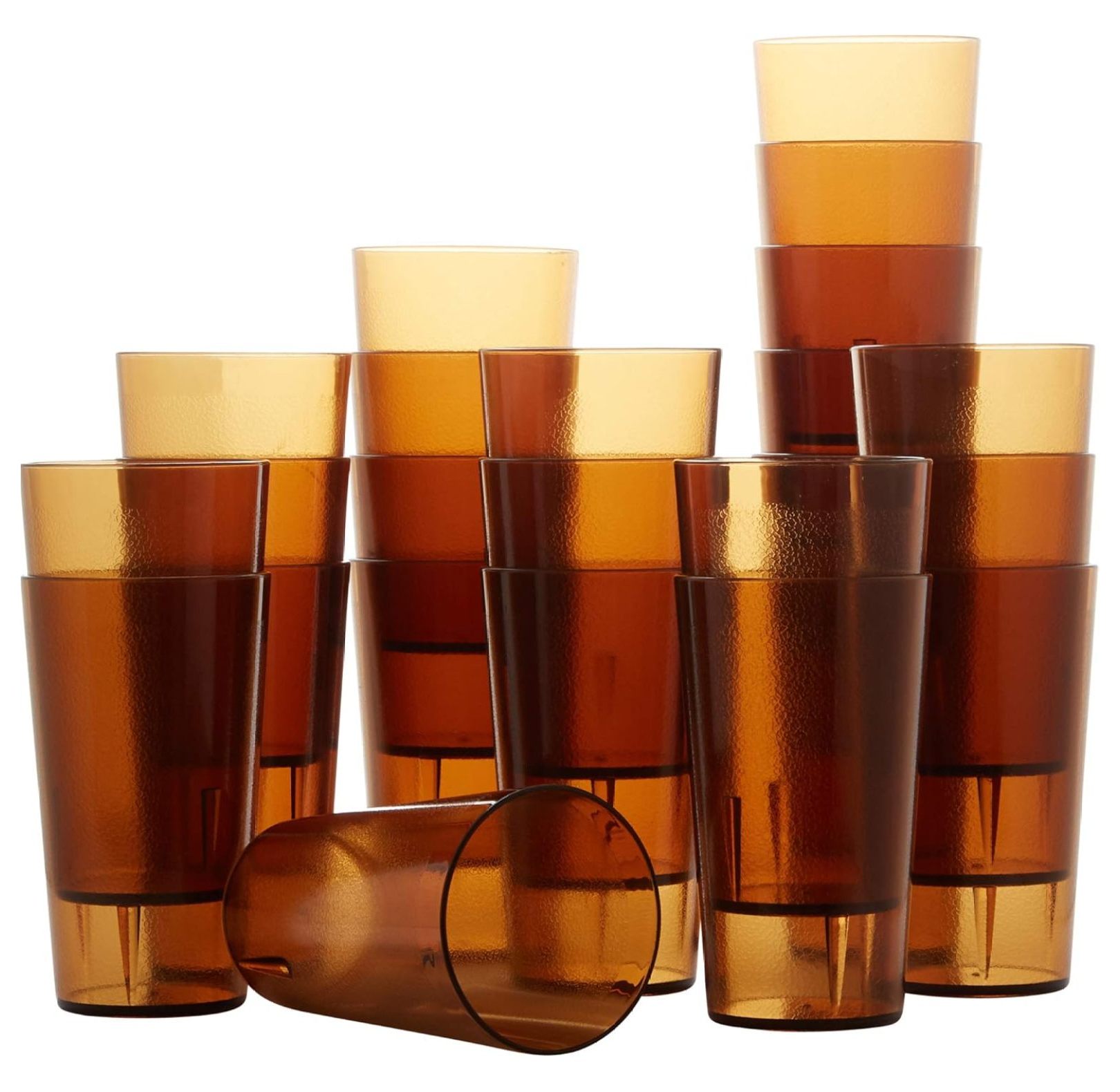 Restaurant Grade, BPA 12oz Amber Plastic Cup 24 pk. Break Resistant ...