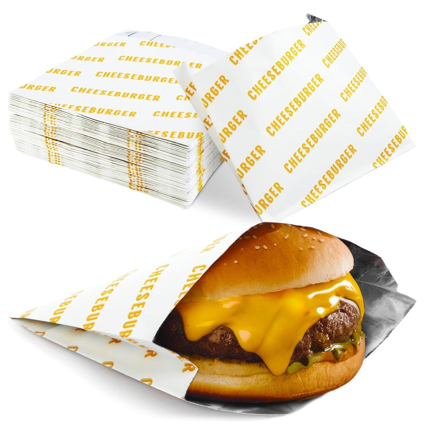 , Restaurant Grade Grease-Proof Burger Wrappers 200Pk. Heat Proof, Pro ...