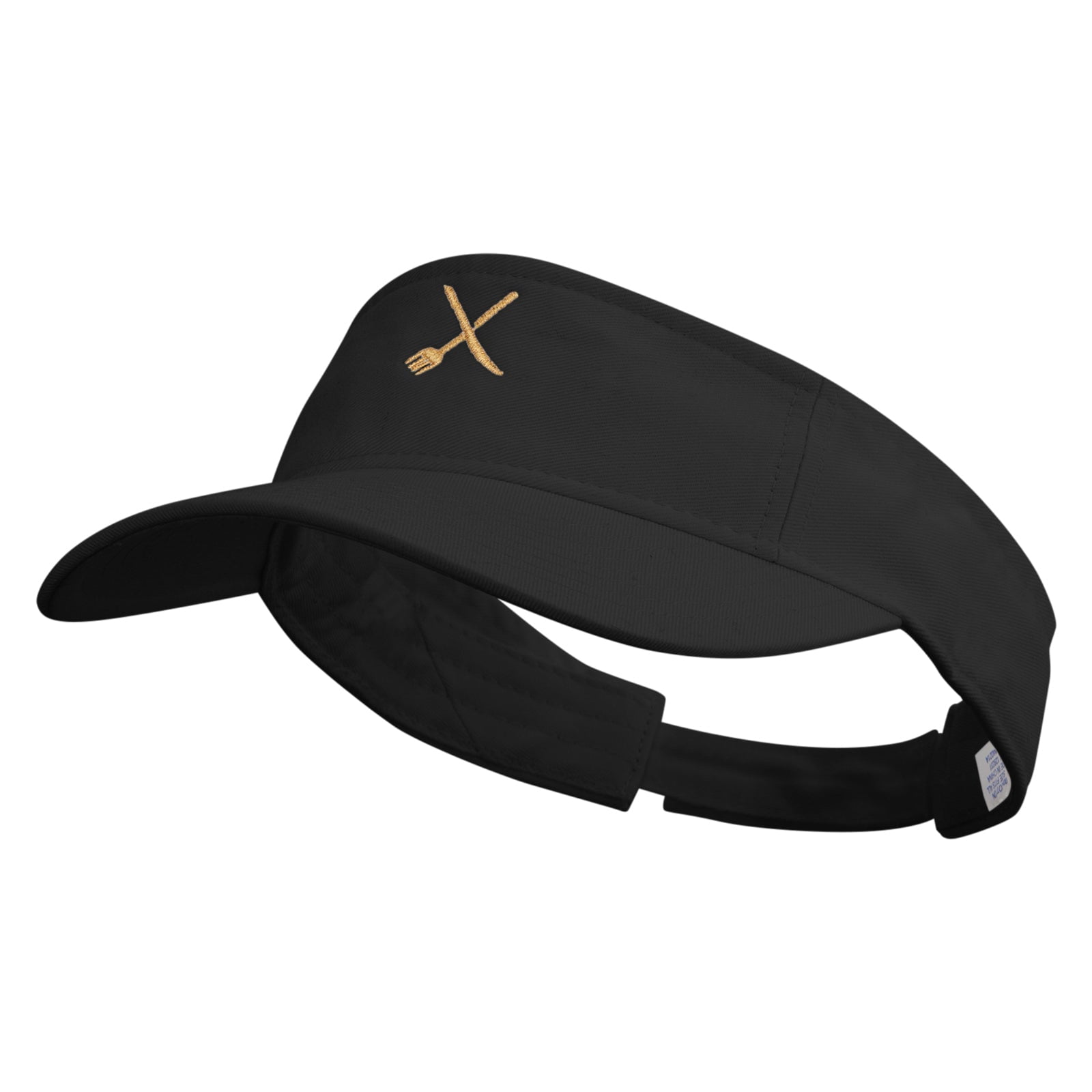 Restaurant Icon Embroidered Pro Style Cotton Twill Washed Visor - Black ...