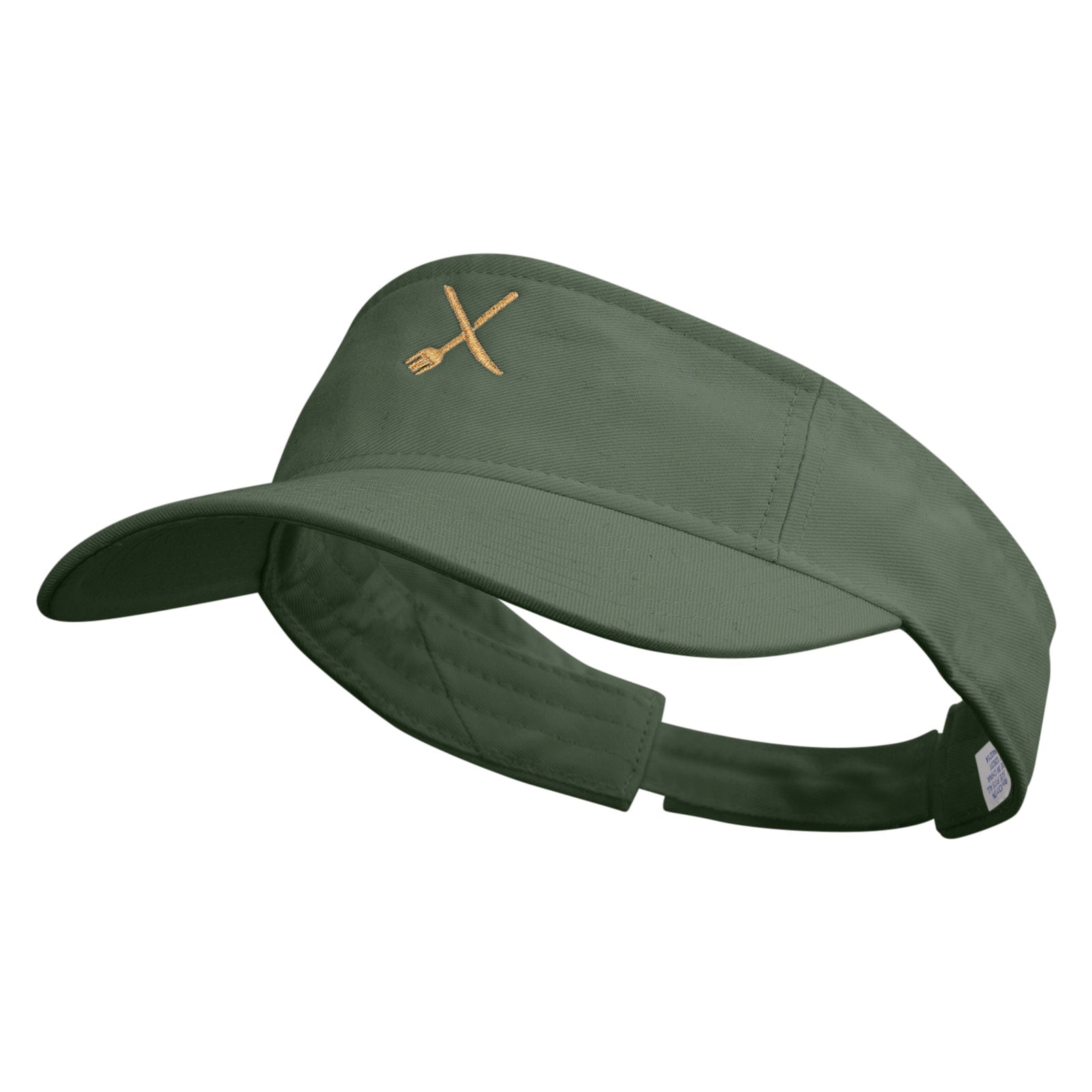 Restaurant Icon Embroidered Pro Style Cotton Twill Washed Visor - Olive ...