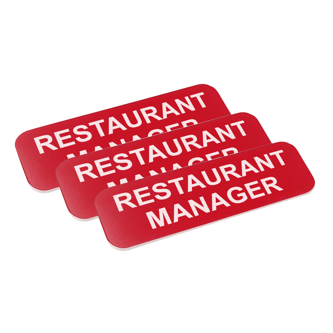 Restaurant Manager 1 x 3" Name Tag/Badge, Red, (3 Pack) - Walmart.com
