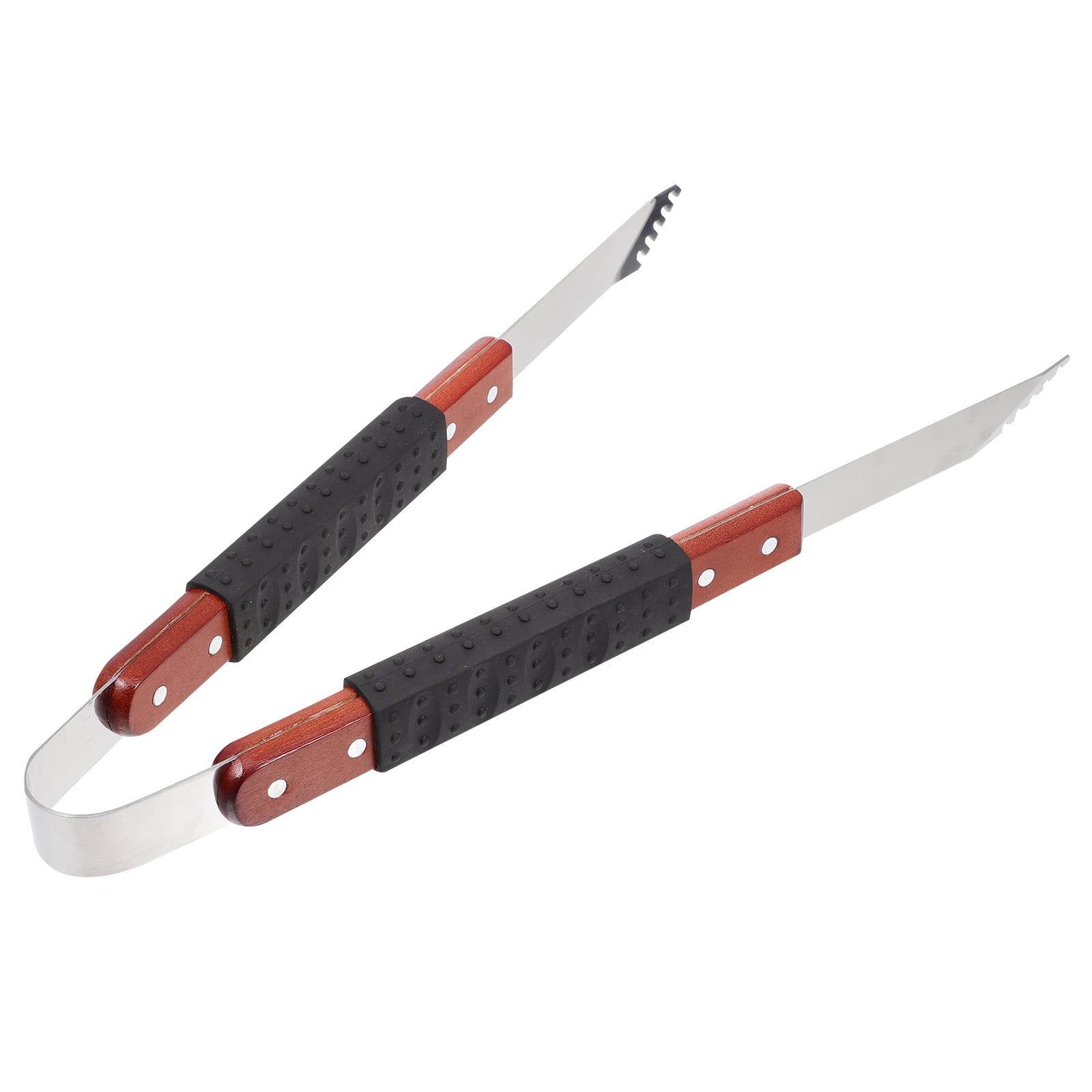 Restaurant Meat Clamp Wood Handle Grill Tong Kitchen Grate Red ...