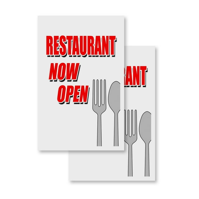 Restaurant Now Open (2-PACK) 24" x 36" Vinyl Decals | Sign Insert Peel ...