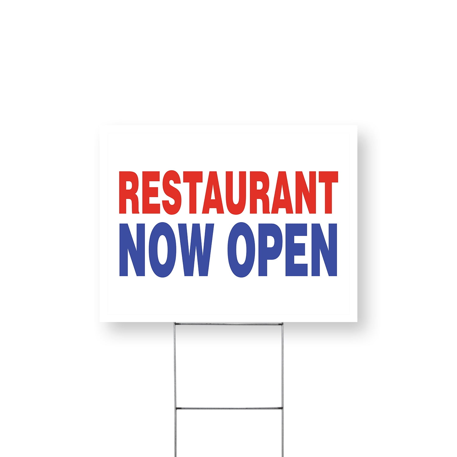 Restaurant Now Open Yard Sign 12 Inch x 16 Inch Single Sided ...