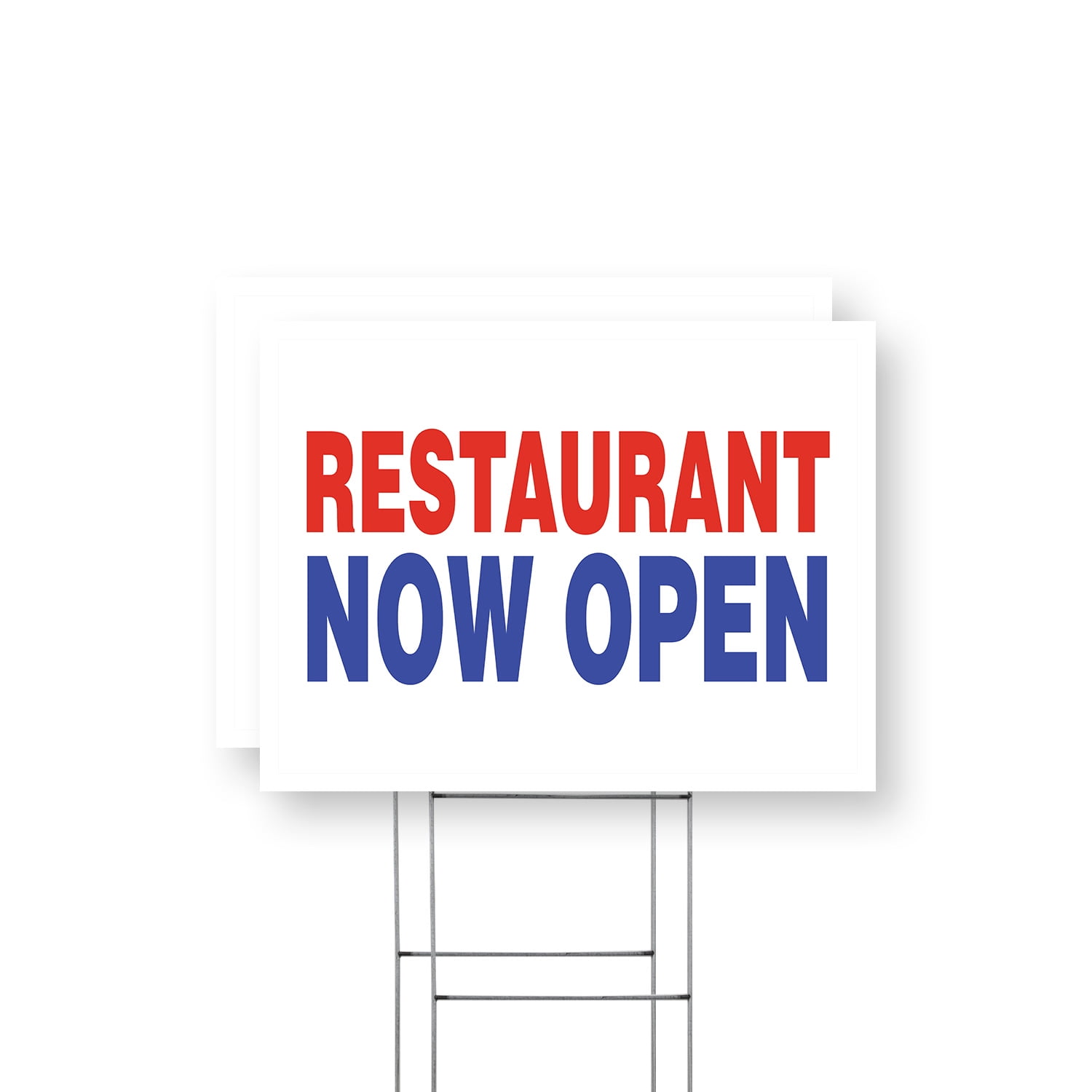 Restaurant Now Open Yard Sign 2 Pack of 18 Inch x 24 Inch Single Sided ...