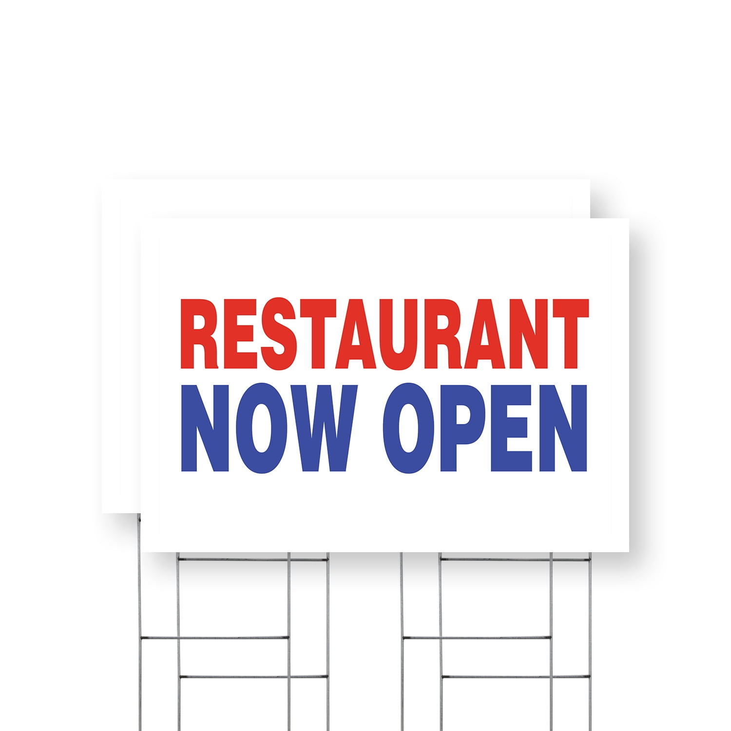 Restaurant Now Open Yard Sign 2 Pack of 24 Inch x 36 Inch Single Sided ...