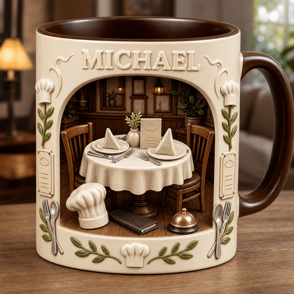 Restaurant Owner Dad Custom Mug, Accent Mug Father’s Day Gift with ...