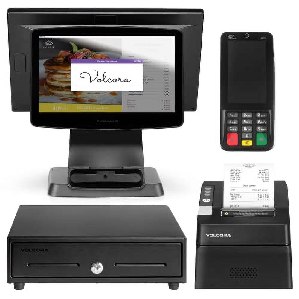 Volcora POS System Bundle- Android 11, Dual Screen, Card Reader, Cash ...