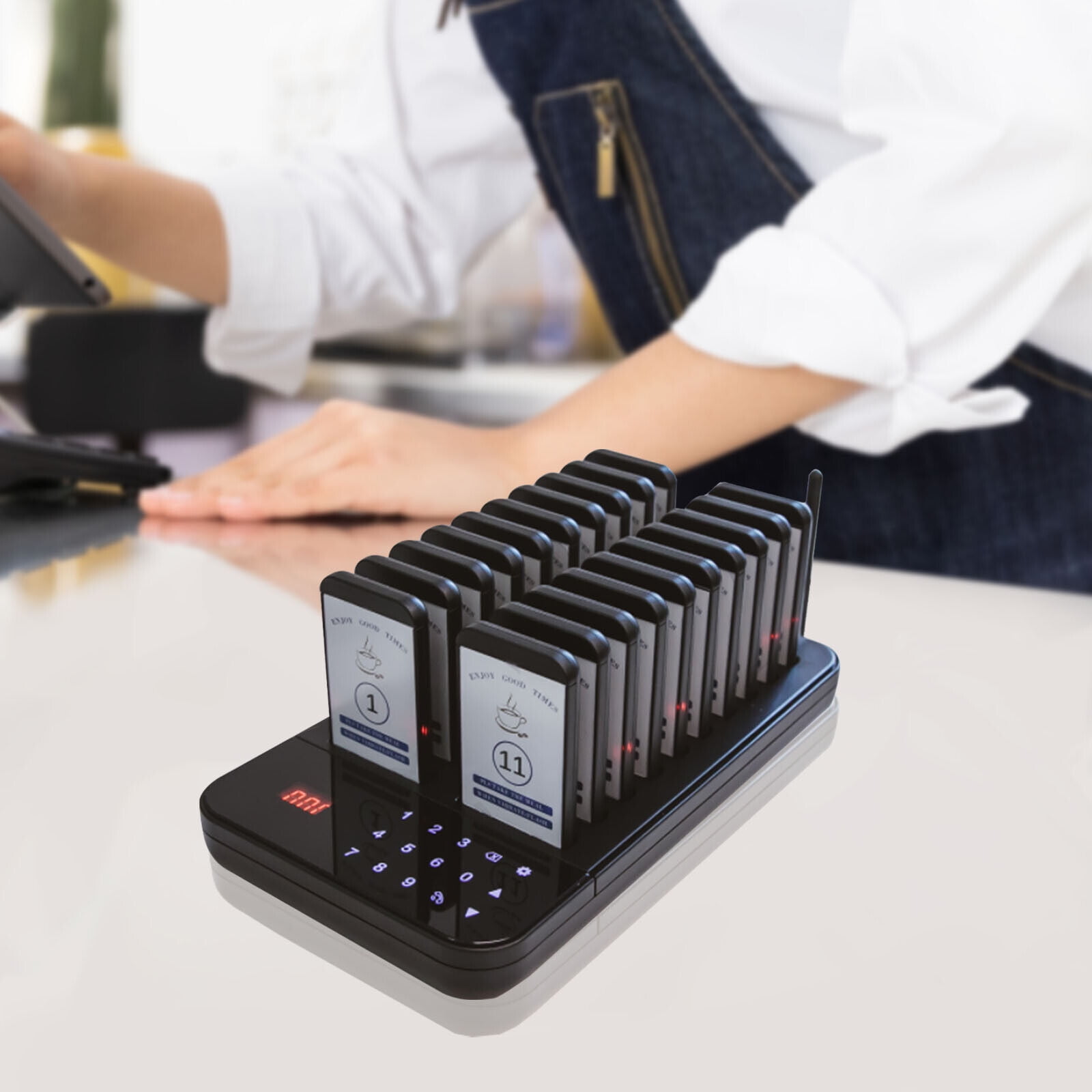 Restaurant Pager Calling Button Keypad+20 Receiver Wireless Paging ...