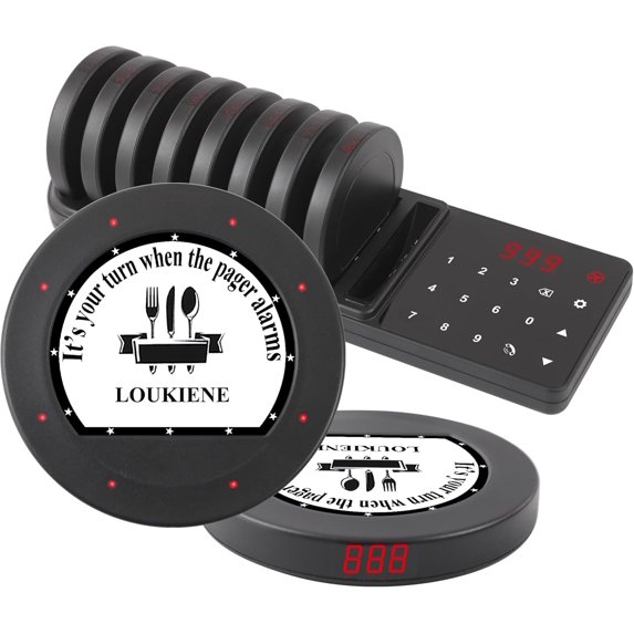Restaurant Pager System, 10 Coaster Pagers, Wireless Beepers with ...
