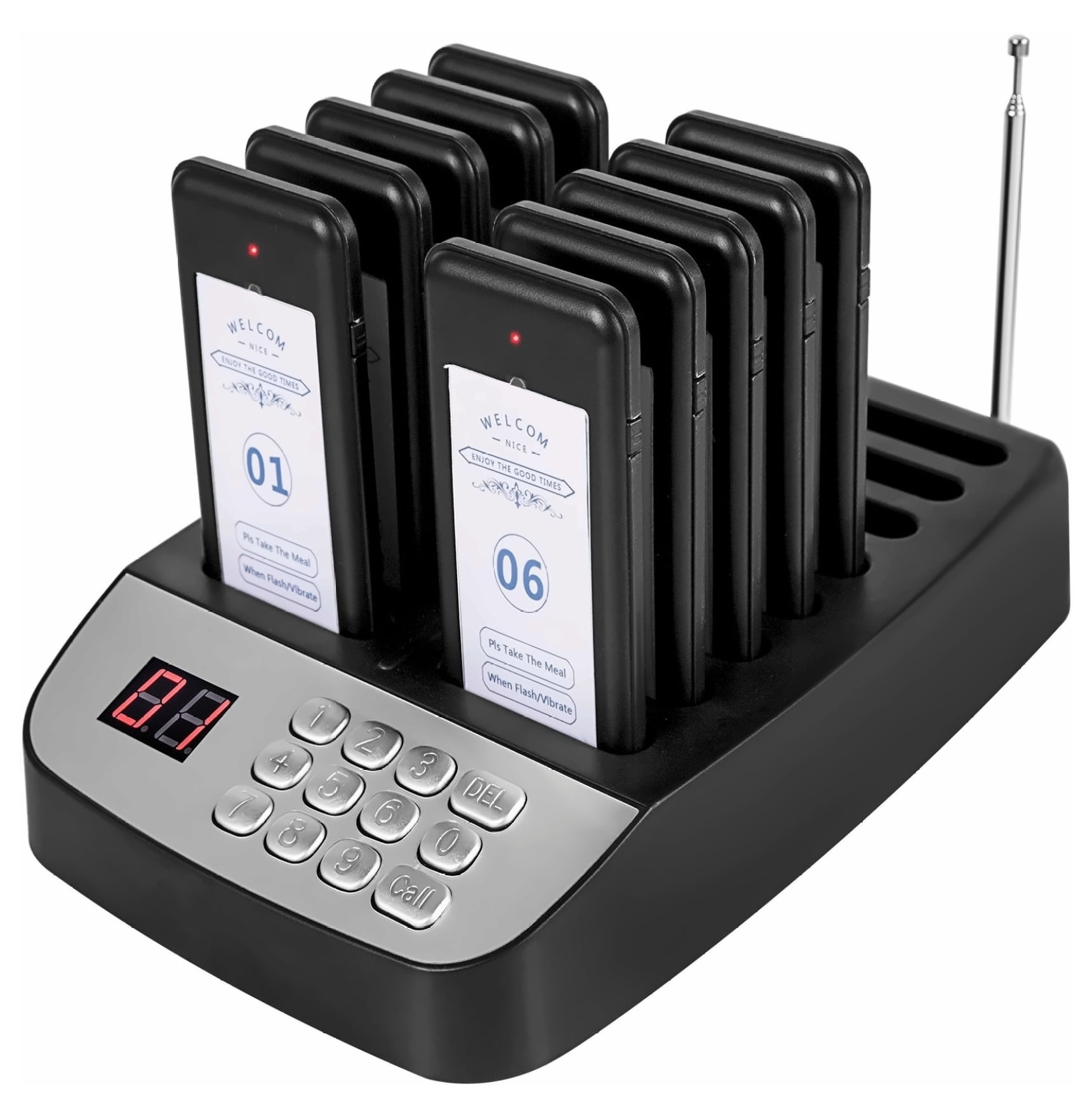 Restaurant Pager System 10 Pagers, Wireless Calling System for Church ...