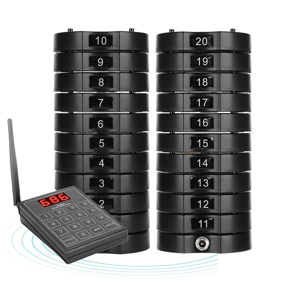 Restaurant Pager System, 1Pcs 999 Channels Calling Keypad + 10/20/30 ...