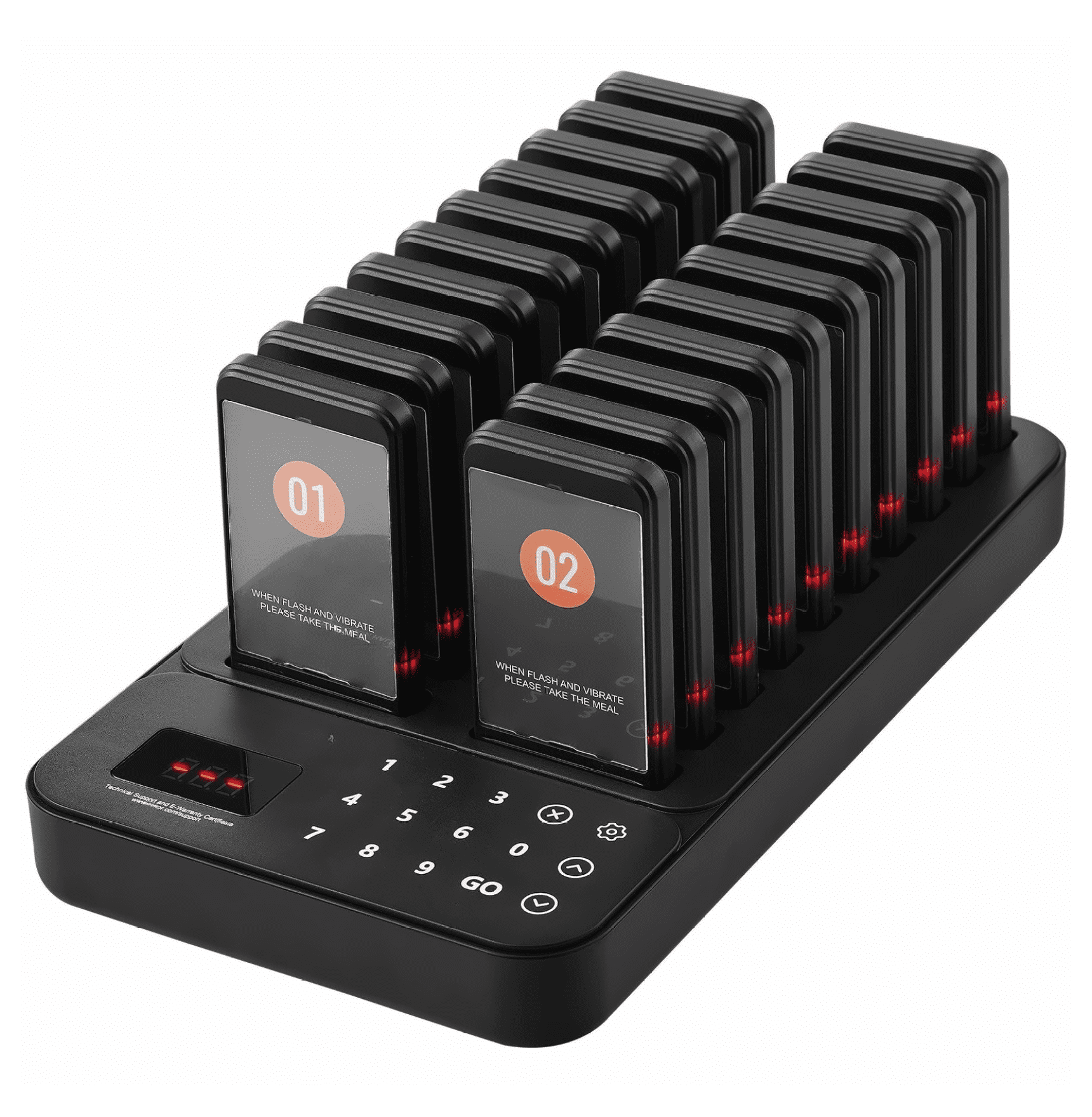 Restaurant Pager System, Wireless 400m Queue Management System with 20 ...