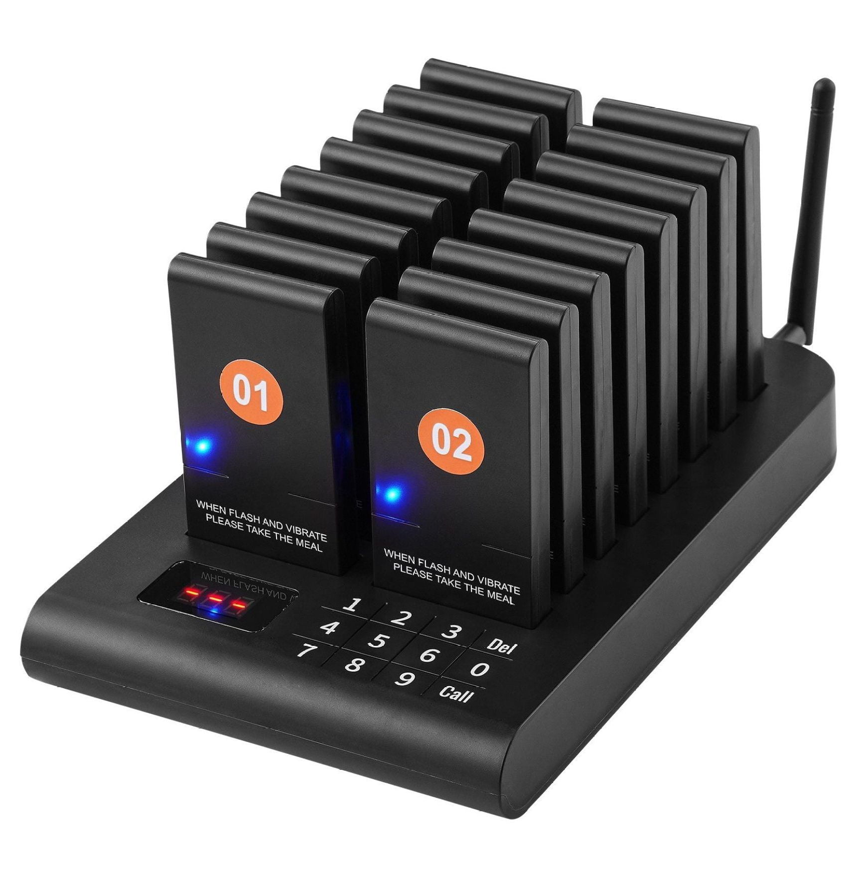 Restaurant Pager System, Wireless 500m Queue Management, 16 Call ...