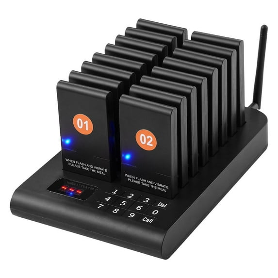 Restaurant Pager System, Wireless 500m Queue Management, 16 Call ...