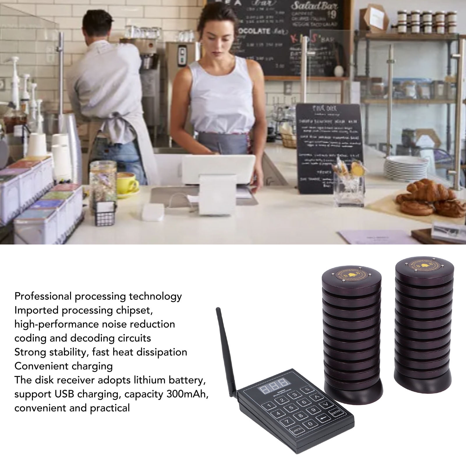 Restaurant Pager System With 20 Receivers, Wireless Calling For ...