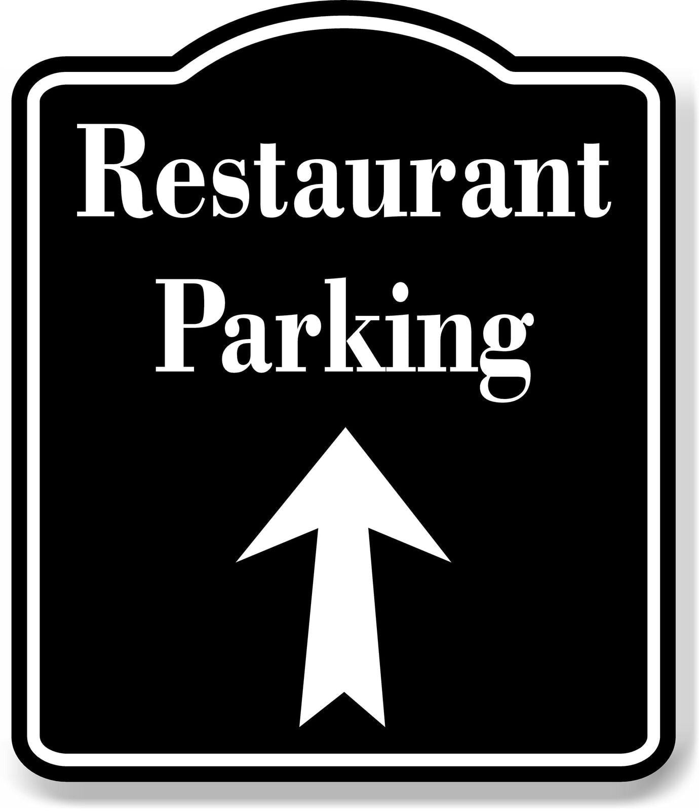 Restaurant Parking Up Arrow BLACK Aluminum Composite Sign, 15"x18 ...
