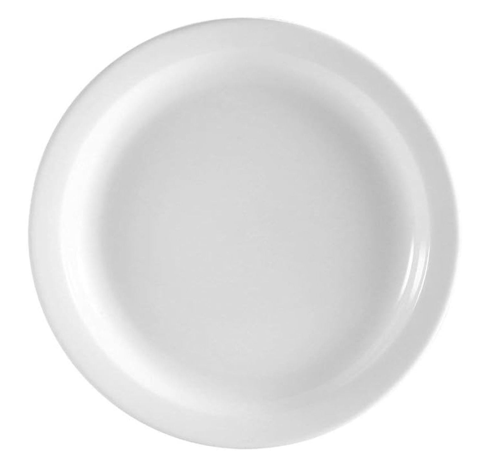 Restaurant Plates 9 Inch, Stoneware Dinner Plates - White Narrow Rim ...