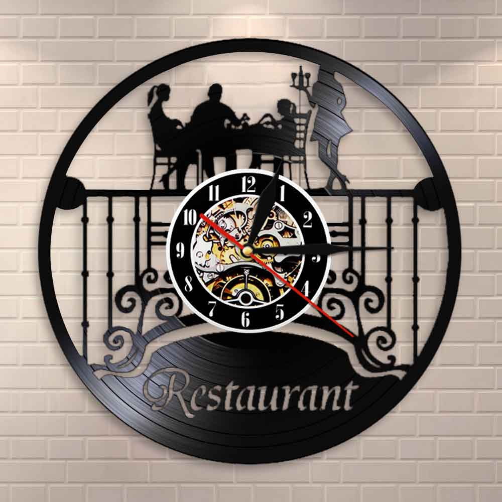 Restaurant Sign Catering Wall Art Wall Clock Kitchen Food Service Vinyl ...